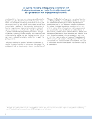 Building Resilience to Recurrent Crisis USAID POLICY AND PROGRAM ...