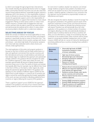 Building Resilience to Recurrent Crisis USAID POLICY AND PROGRAM ...