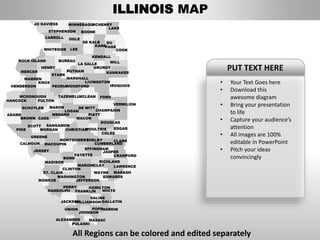 Usa illinois state powerpoint county editable ppt maps and templates | PPTX