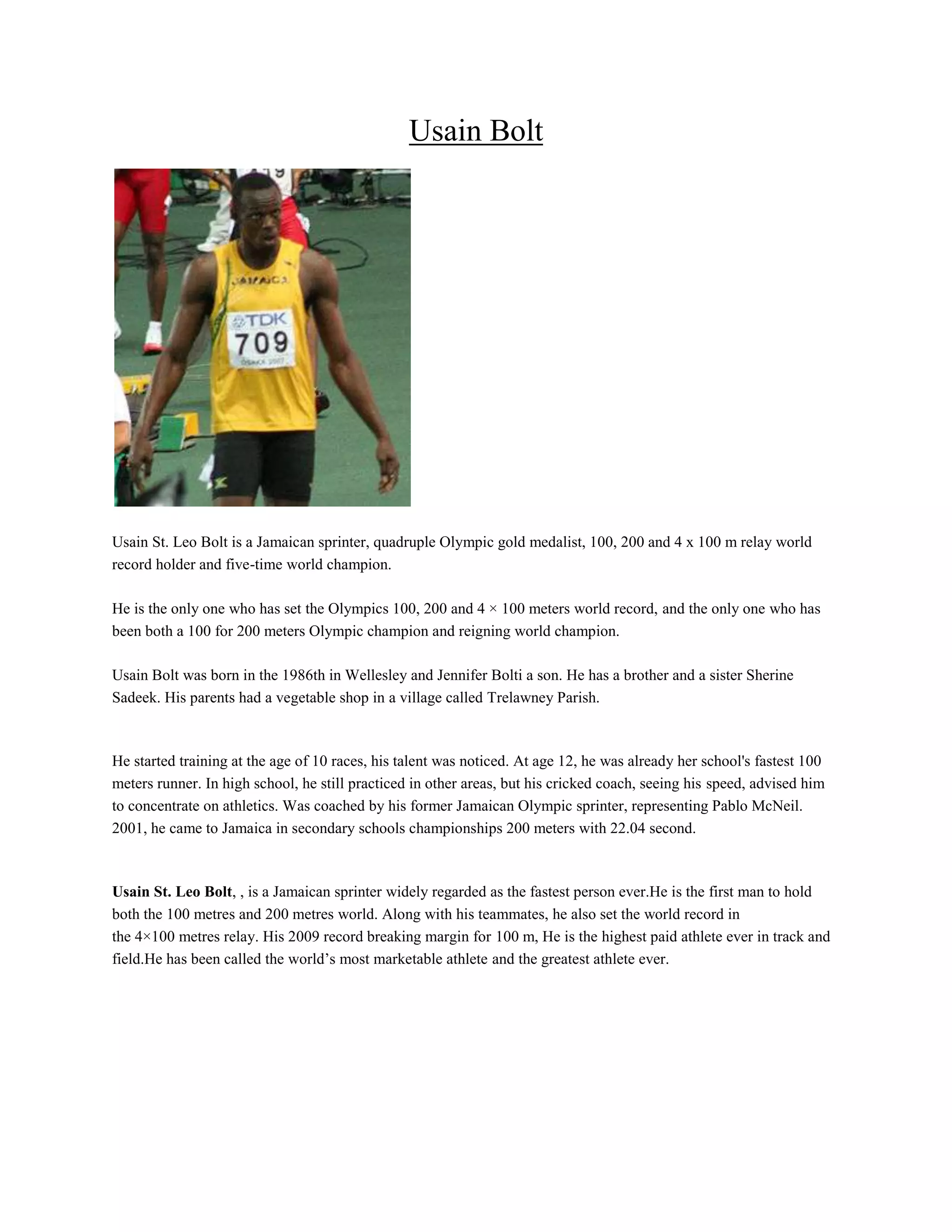 Usain bolt | DOCX
