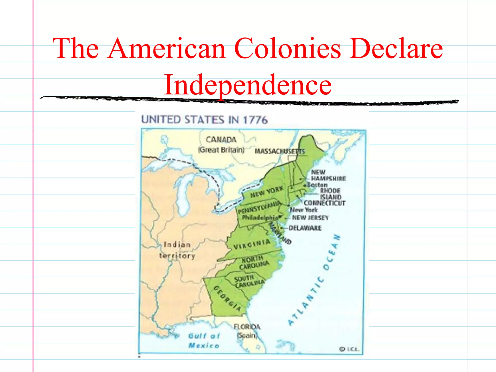 The American Revolution. The formation of the United States. | PPT