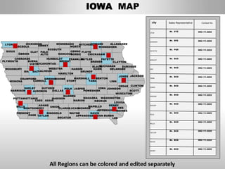 Usa iowa state powerpoint county editable ppt maps and templates | PPTX
