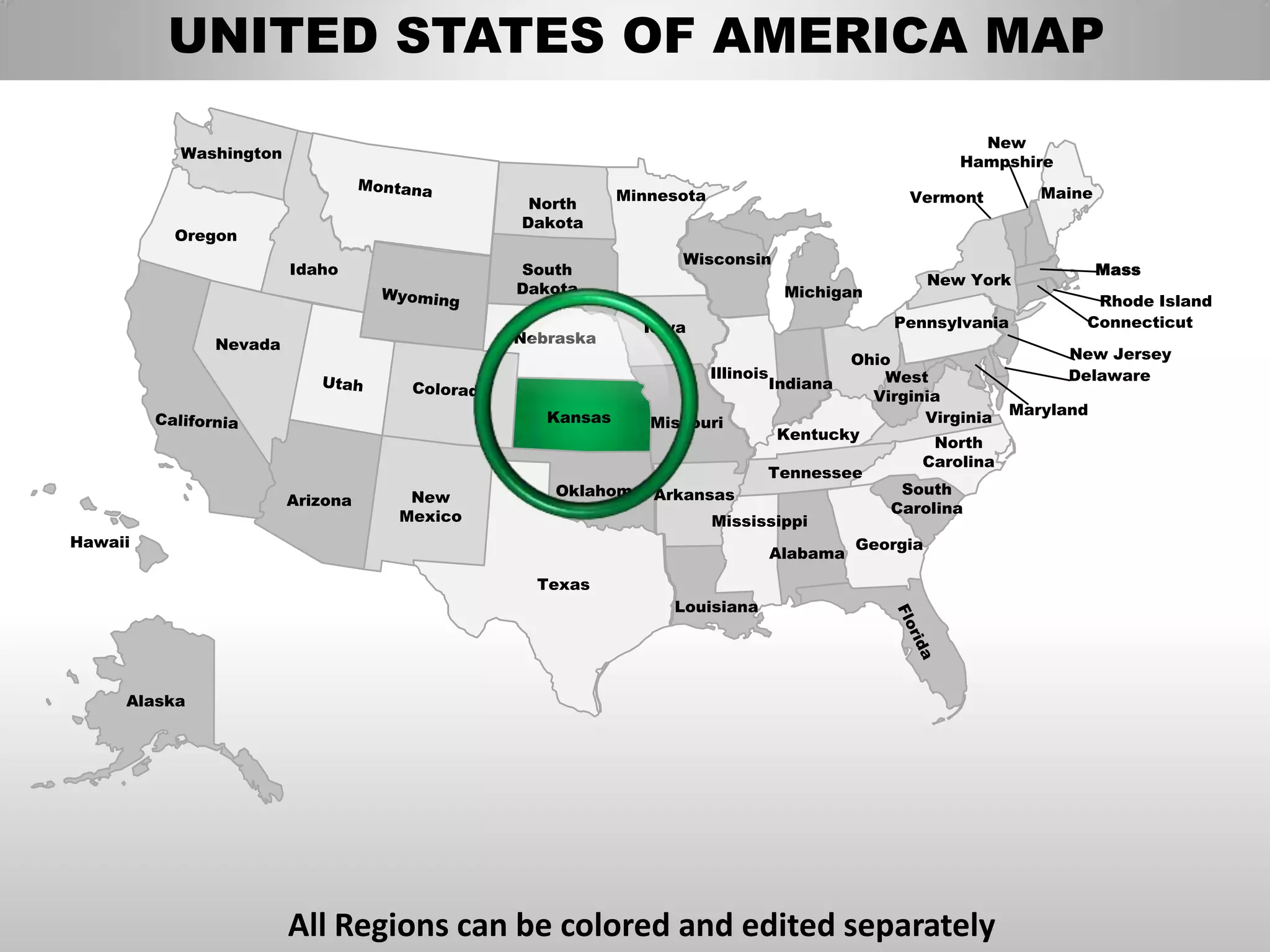 Usa kansas state powerpoint county editable ppt maps and templates | PPT