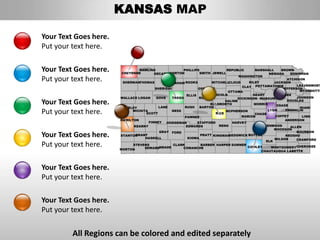 Usa kansas state powerpoint county editable ppt maps and templates | PPTX