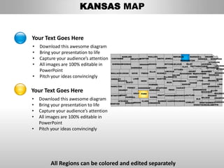 Usa kansas state powerpoint county editable ppt maps and templates | PPT