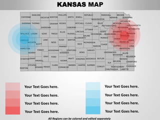 Usa kansas state powerpoint county editable ppt maps and templates | PPTX