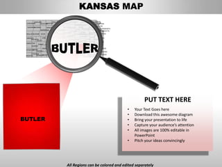 Usa kansas state powerpoint county editable ppt maps and templates | PPTX