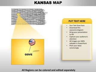 Usa kansas state powerpoint county editable ppt maps and templates | PPTX