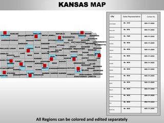 Usa kansas state powerpoint county editable ppt maps and templates | PPT