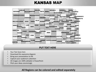Usa kansas state powerpoint county editable ppt maps and templates | PPTX