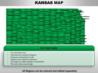 Usa kansas state powerpoint county editable ppt maps and templates | PPTX