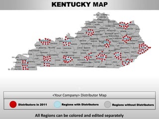 Usa kentucky state powerpoint county editable ppt maps and templates | PPT