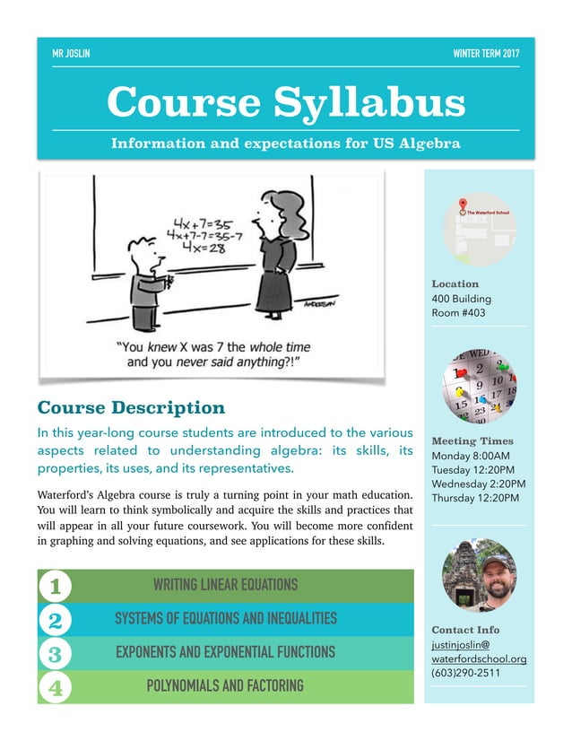US Algebra Syllabus Winter | PDF
