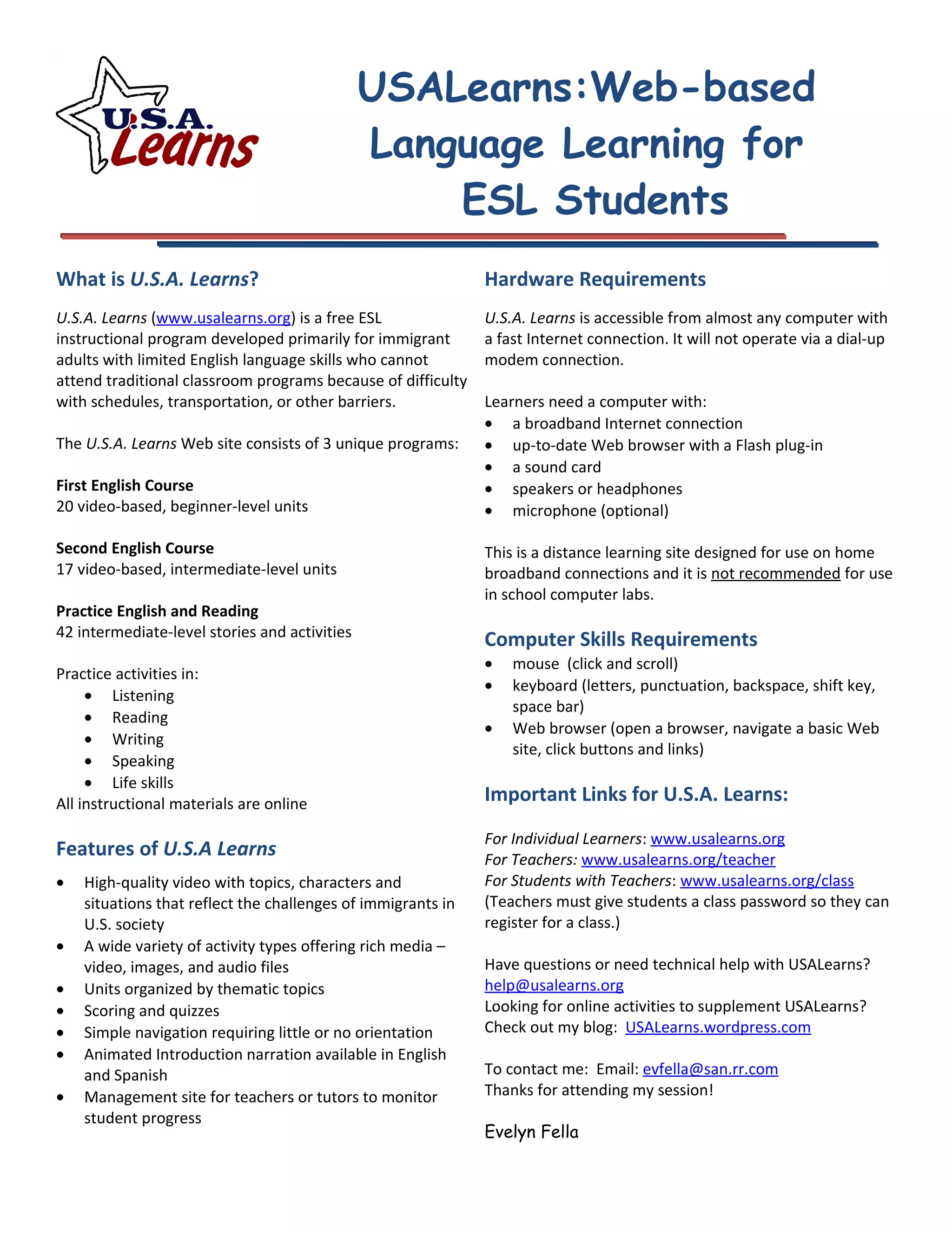 USALearns Informational Flyer | DOC