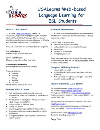 USALearns Informational Flyer | DOC