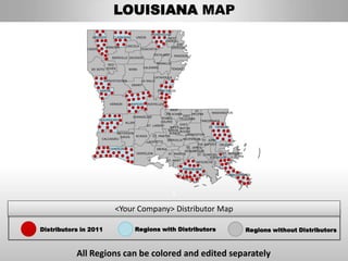 Usa louisiana state powerpoint county editable ppt maps and templates ...
