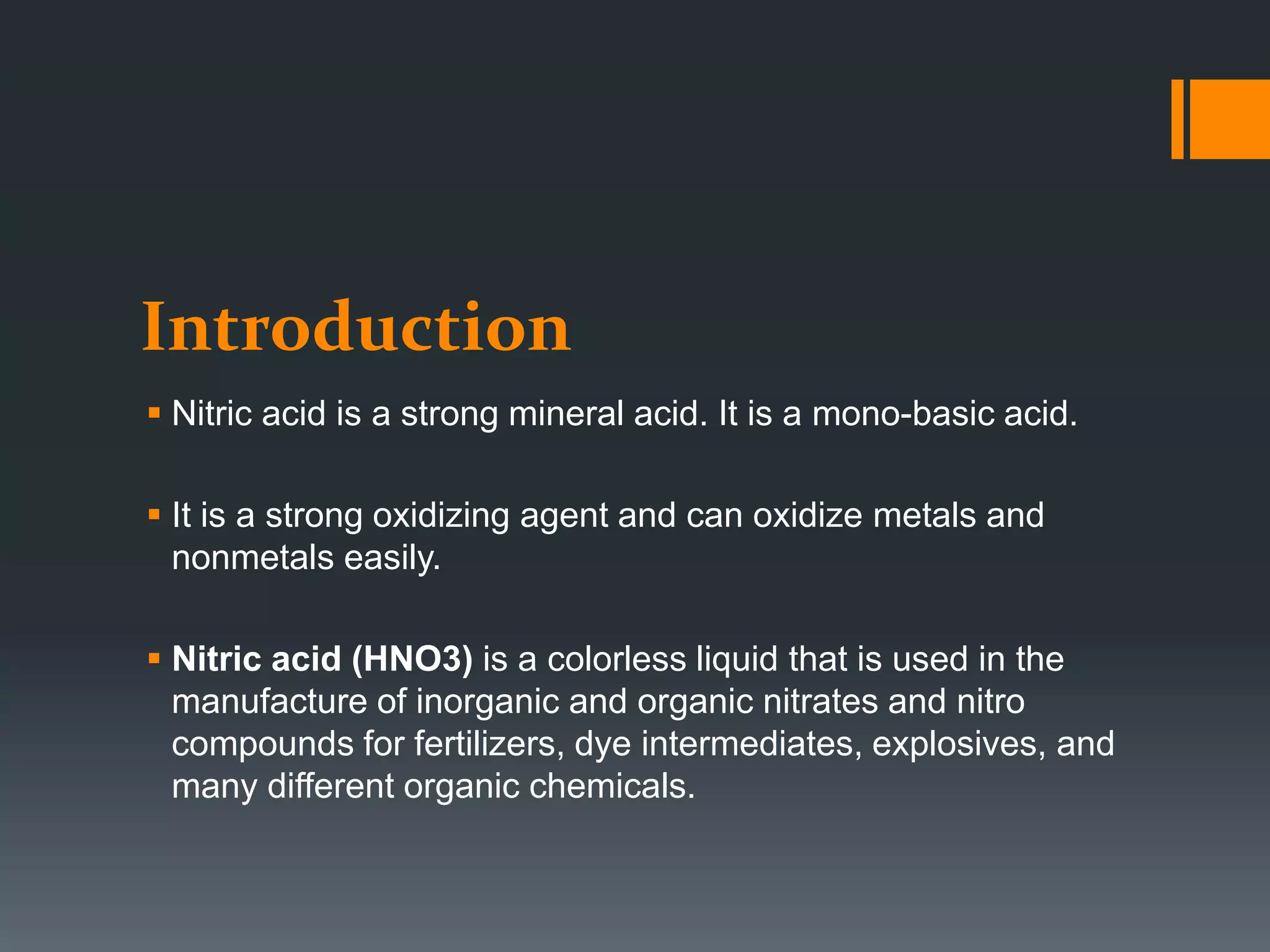 Nitric acid Preparation & Uses | PPTX