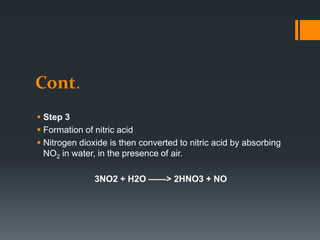Nitric acid Preparation & Uses | PPTX