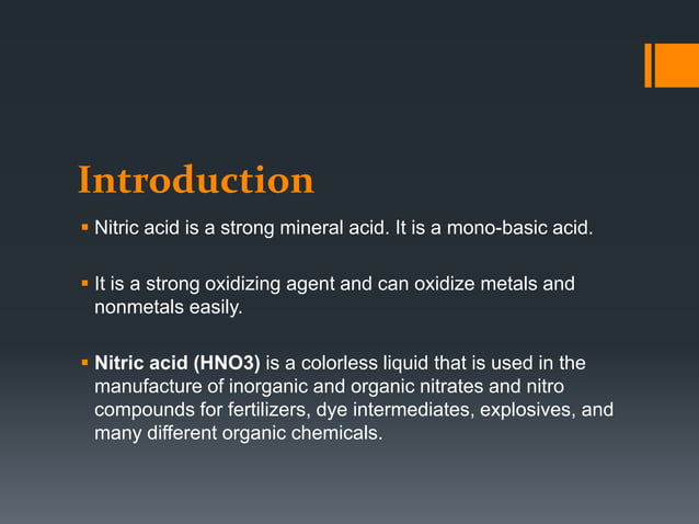 Nitric acid Preparation & Uses | PPTX