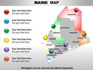 Usa maine state powerpoint county editable ppt maps and templates | PPTX