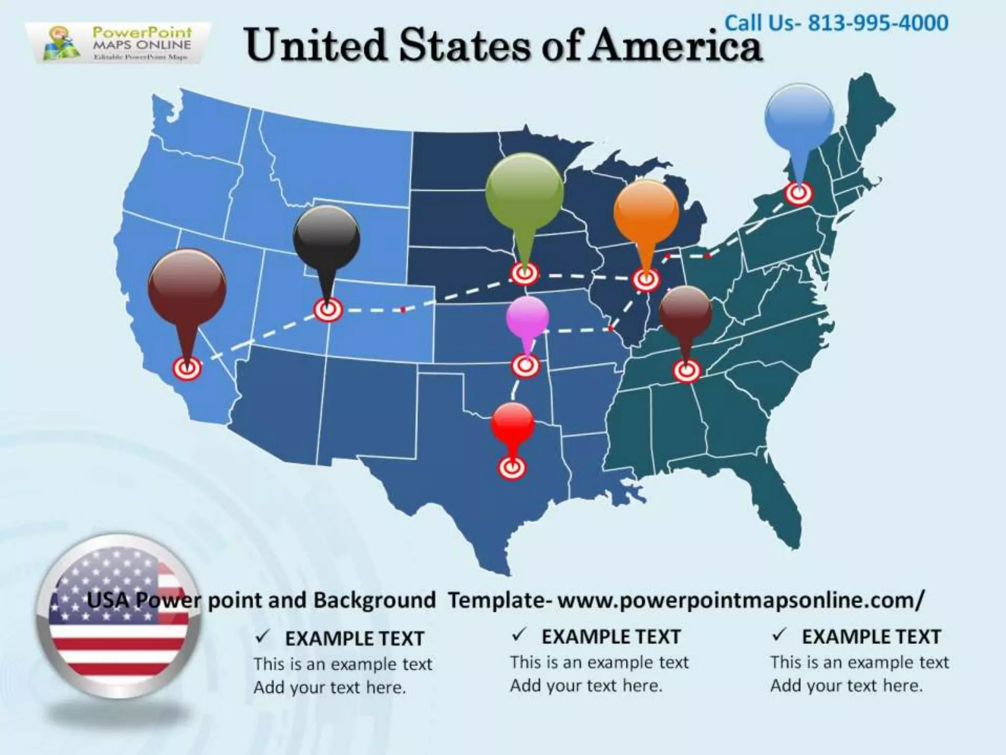 Usa map powerpoint and background | PPTX | Web Design and HTML | Internet