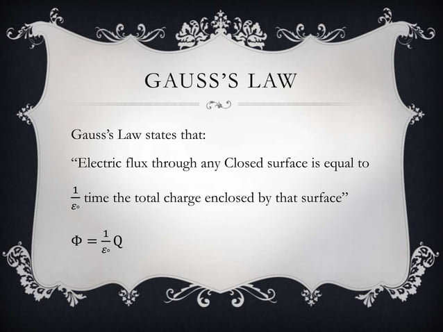 Gauss's Law and its applications | PPTX