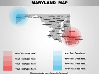 Usa maryland state powerpoint county editable ppt maps and templates | PPTX
