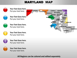 Usa maryland state powerpoint county editable ppt maps and templates | PPTX