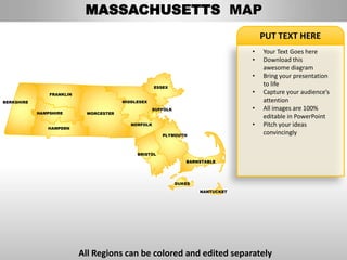 Usa massachusetts state powerpoint county editable ppt maps and ...