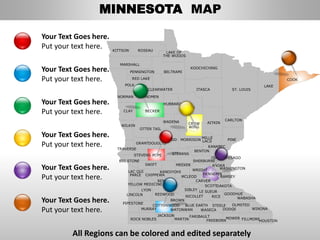 Usa minnesota state powerpoint county editable ppt maps and templates ...