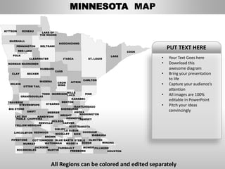 Usa minnesota state powerpoint county editable ppt maps and templates ...