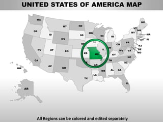 Usa missouri state powerpoint county editable ppt maps and templates | PPTX