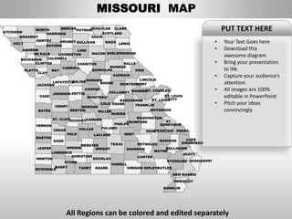 Usa missouri state powerpoint county editable ppt maps and templates ...