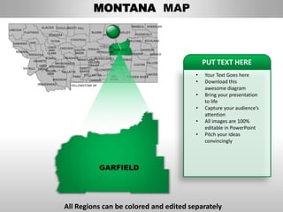 Usa montana state powerpoint county editable ppt maps and templates | PPT