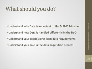 Data Rights in the Department of Defense | PPT