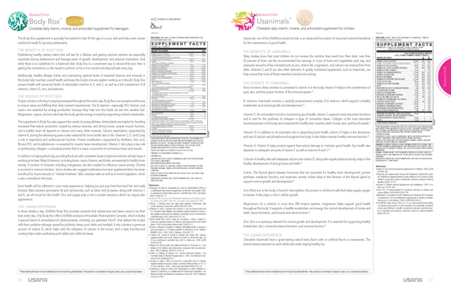 Usana Product Information | PDF