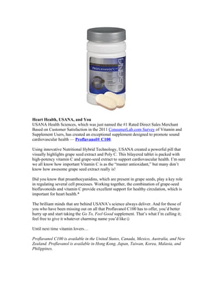 Usana supplemnt info | PDF