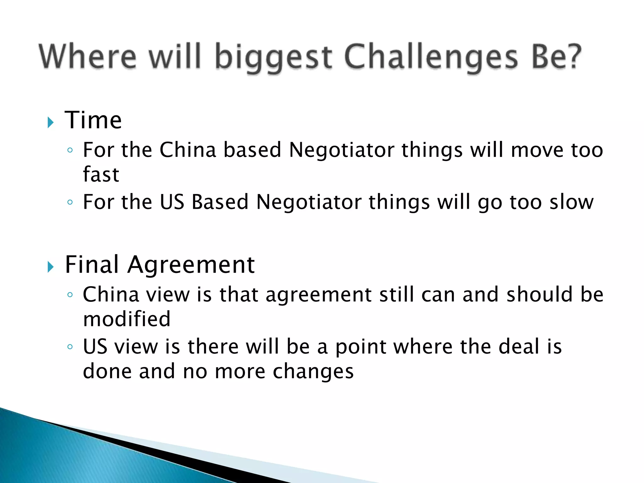 Us And China Negotiation Styles | PPTX | Business | Business and Finance