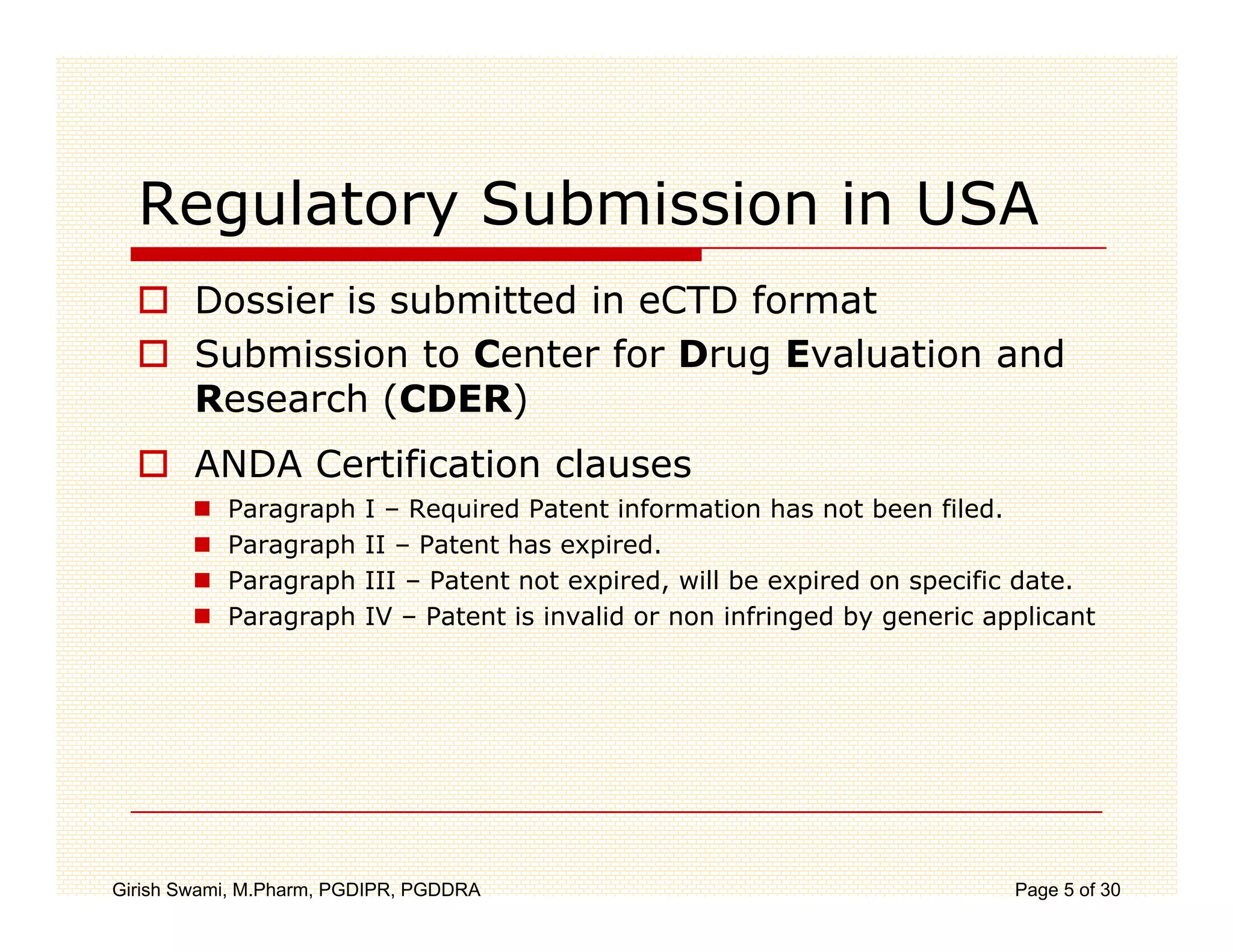 US and EU Submission – Comparative | PDF