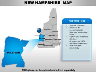 Usa new hampshire state powerpoint county editable ppt maps and ...