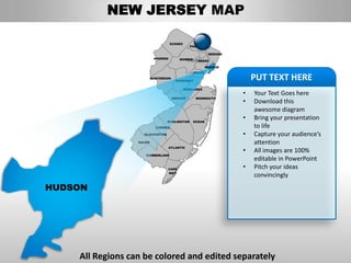 Usa new jersey state powerpoint county editable ppt maps and templates ...