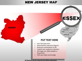 Usa new jersey state powerpoint county editable ppt maps and templates ...