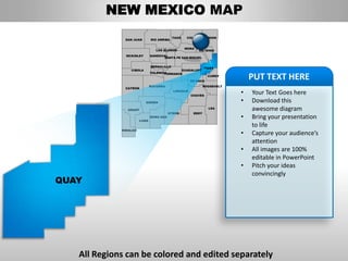 Usa new mexico state powerpoint county editable ppt maps and templates ...