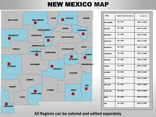 Usa new mexico state powerpoint county editable ppt maps and templates ...