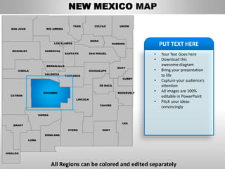 Usa new mexico state powerpoint county editable ppt maps and templates ...