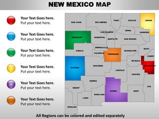 Usa new mexico state powerpoint county editable ppt maps and templates ...