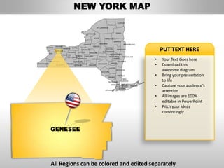 Usa new york state powerpoint county editable ppt maps and templates | PPTX