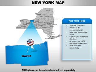 Usa new york state powerpoint county editable ppt maps and templates | PPTX