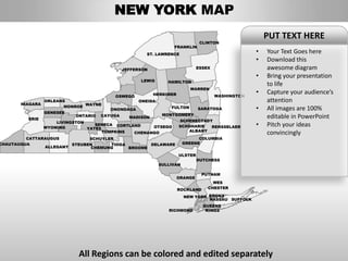 Usa new york state powerpoint county editable ppt maps and templates | PPTX