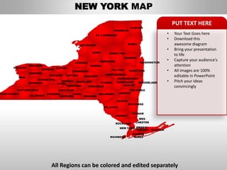 Usa new york state powerpoint county editable ppt maps and templates | PPTX